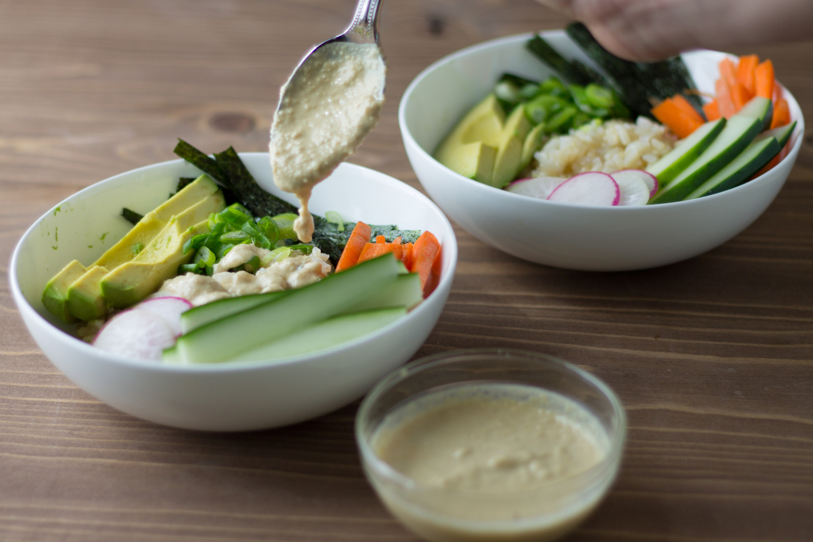 Deconstructed sushi bowl with wasabi-cashew sauce – Strong Roots Nutrition